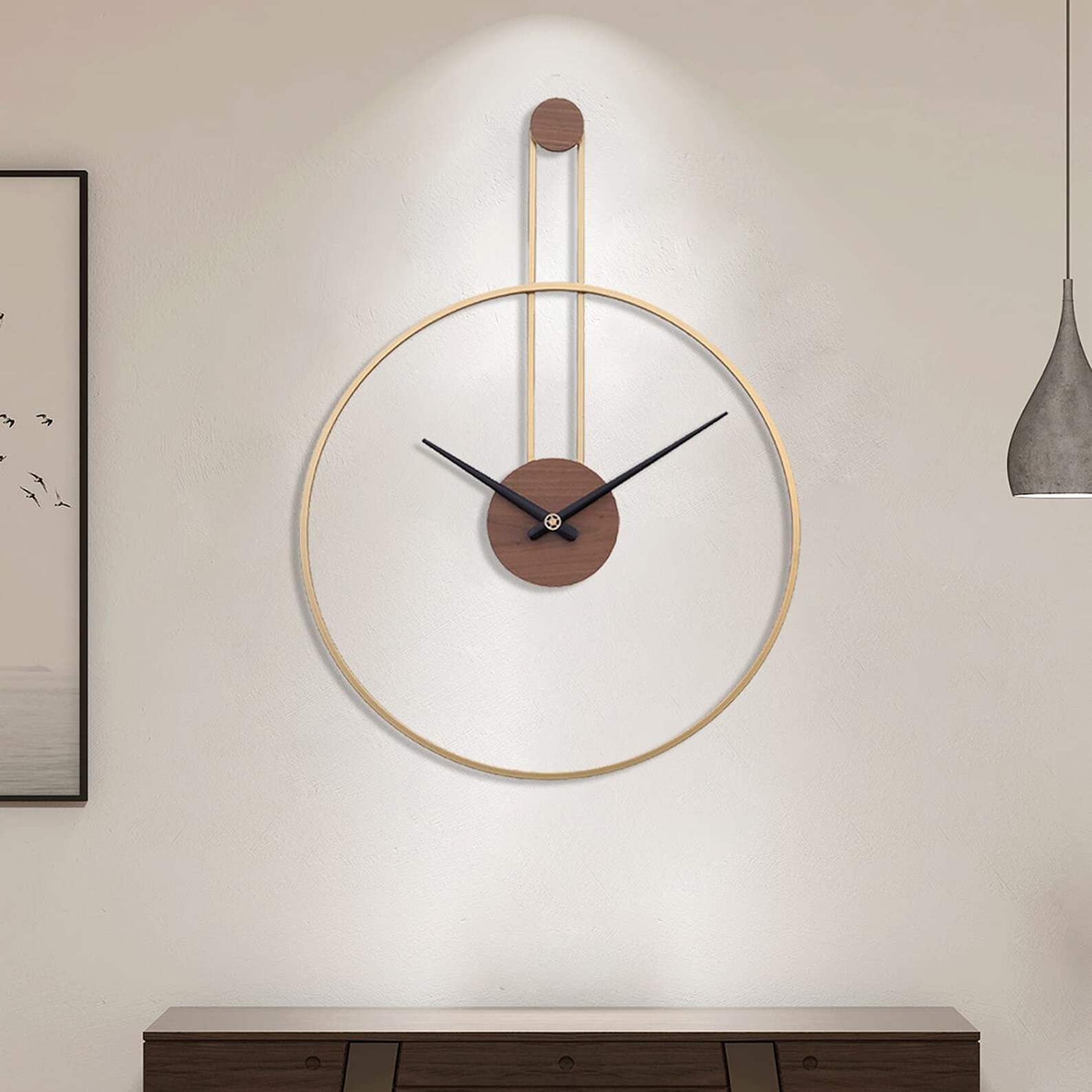 Black Minimalist Silent Oversize Clock Boho Wall Clock - Etsy