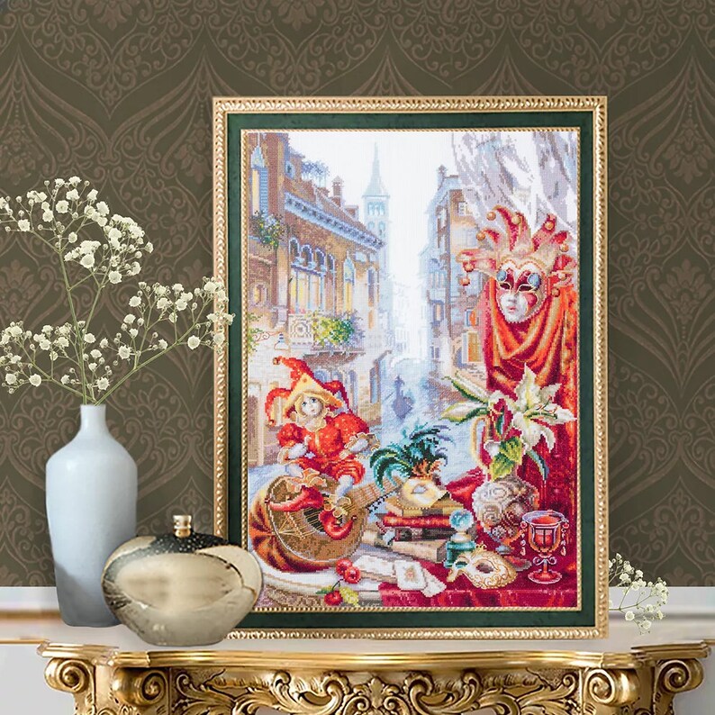 528-555 Carnival of Venice. Magic Needle Cross Stitch Kit - Etsy