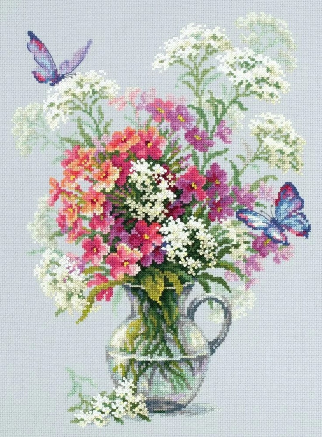 100-081 Phlox and Yarrow. Magic Needle Cross Stitch Kit - Etsy