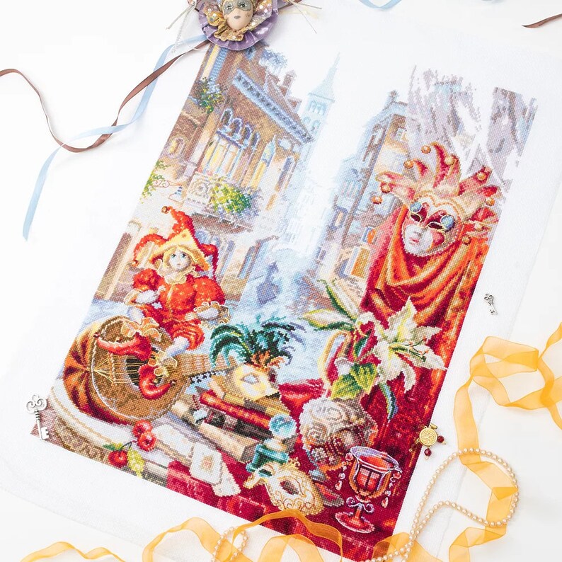 528-555 Carnival of Venice. Magic Needle Cross Stitch Kit - Etsy