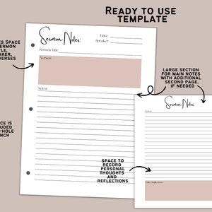 Sermon Church Notes Printable | Digital Download | Bible Study Notes ...