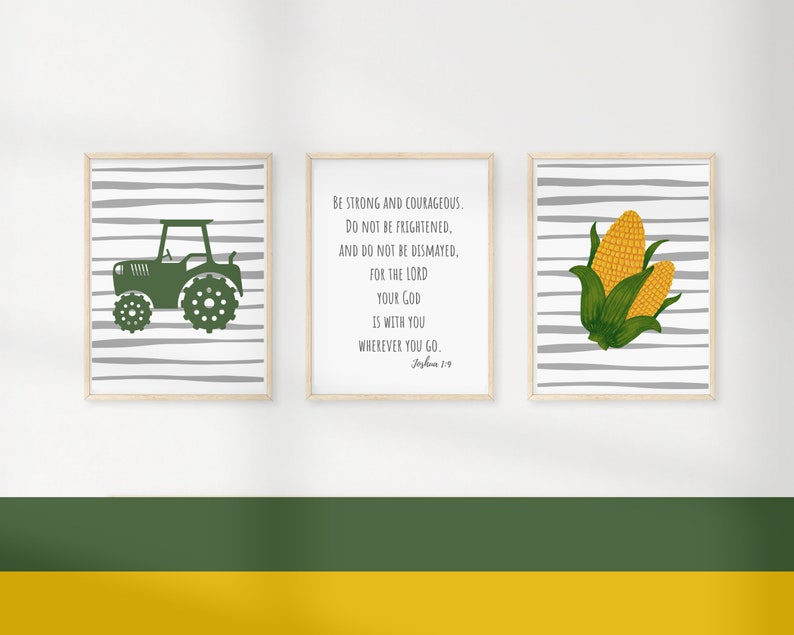 Farm Boy Room Prints | Set of 3 Boys Room | Tractor Bedroom Decor ...