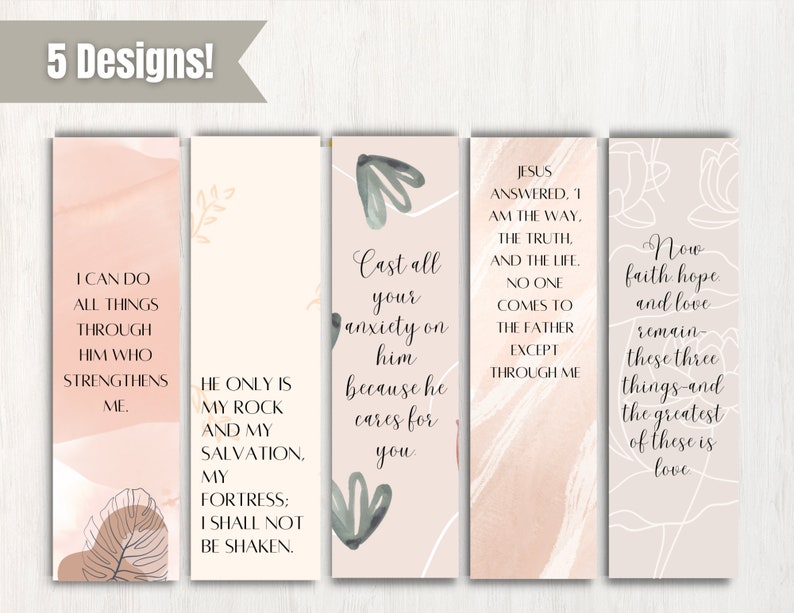 Printable Bible Verse Bookmarks | Scripture Bookmark Set | Book Lover ...