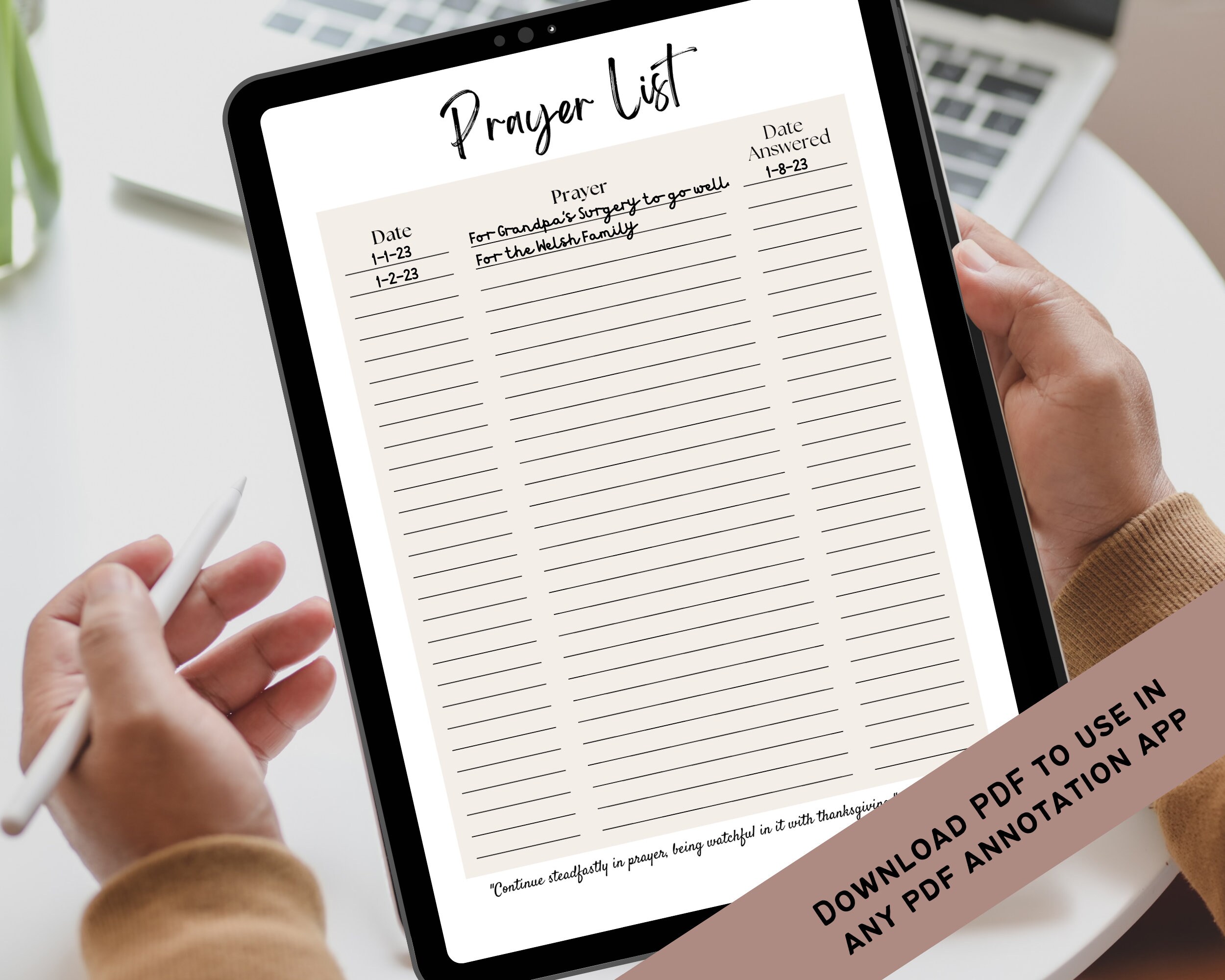 Prayer List Digital Printable | Goodnotes Prayer List | Goodnotes ...
