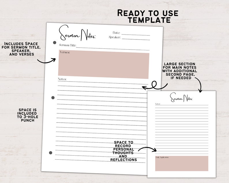 Goodnotes Sermon Church Notes | Digital Download | Bible Study Notes ...