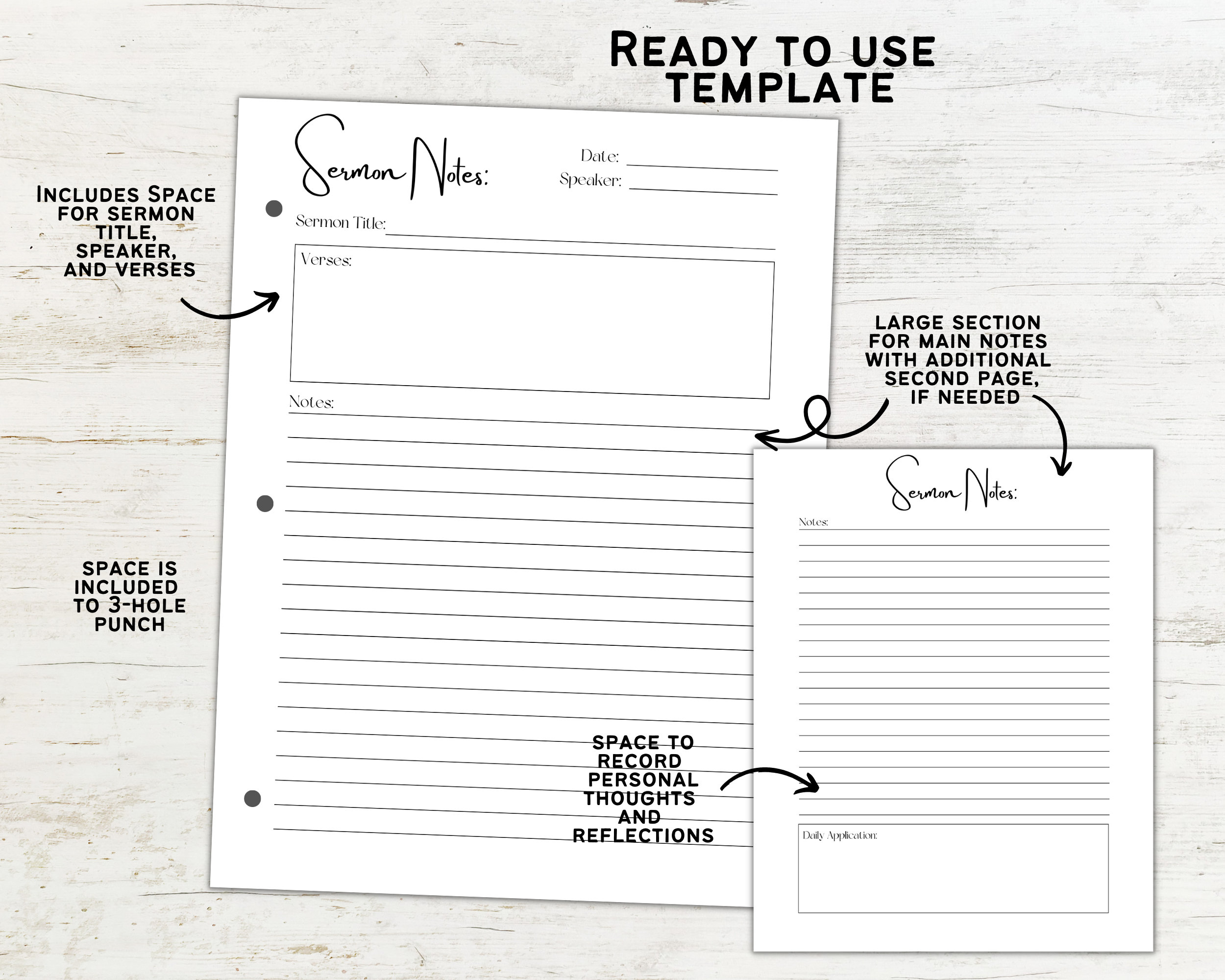 Sermon Church Notes Printable | Digital Download | Bible Study Notes ...