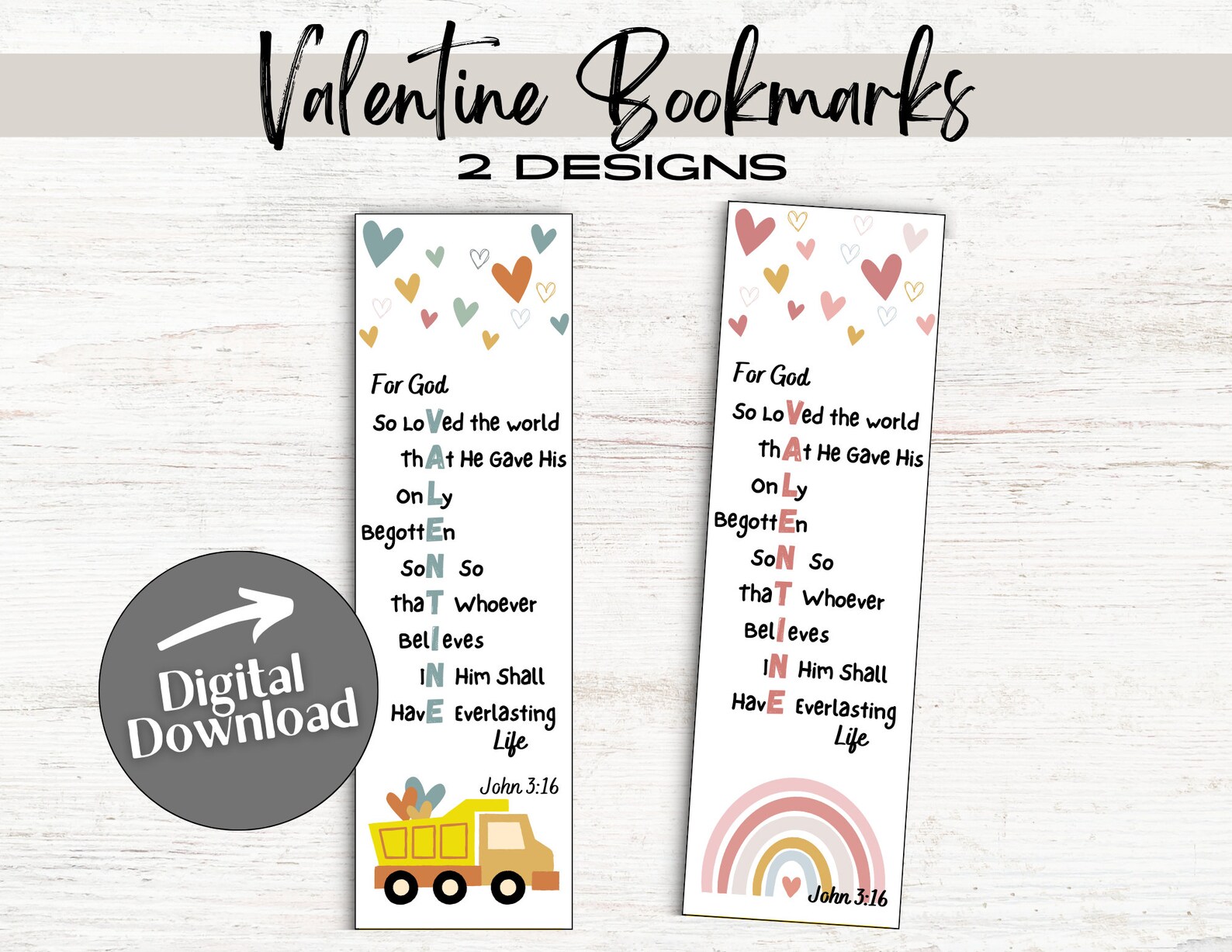 Printable Kids Valentines Bookmarks for Kids Bible Verse Valentine ...