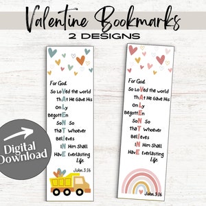 Printable Kids Valentines Bookmarks for Kids Bible Verse Valentine ...
