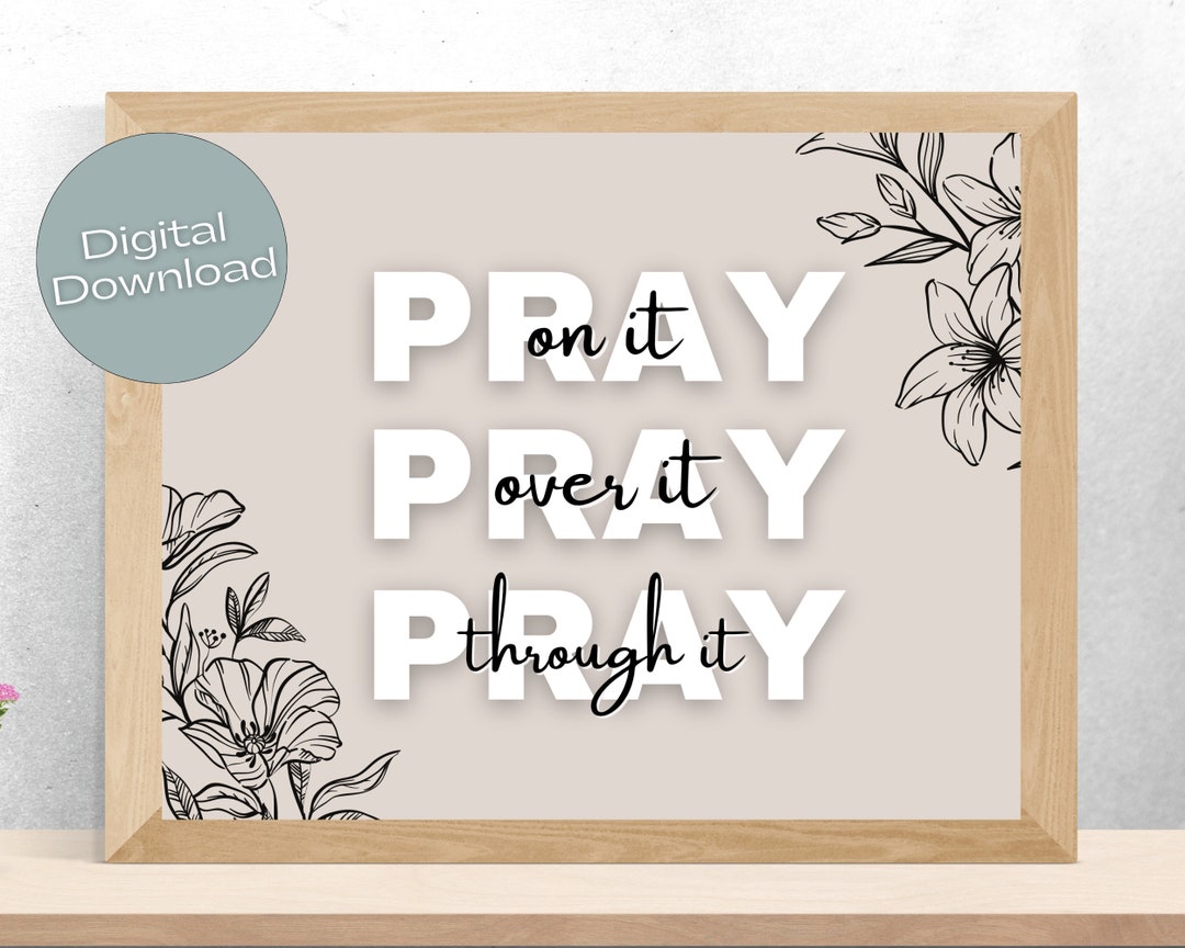 Christian Wall Art Minimalist Wall Decor Prayer Print Christian ...