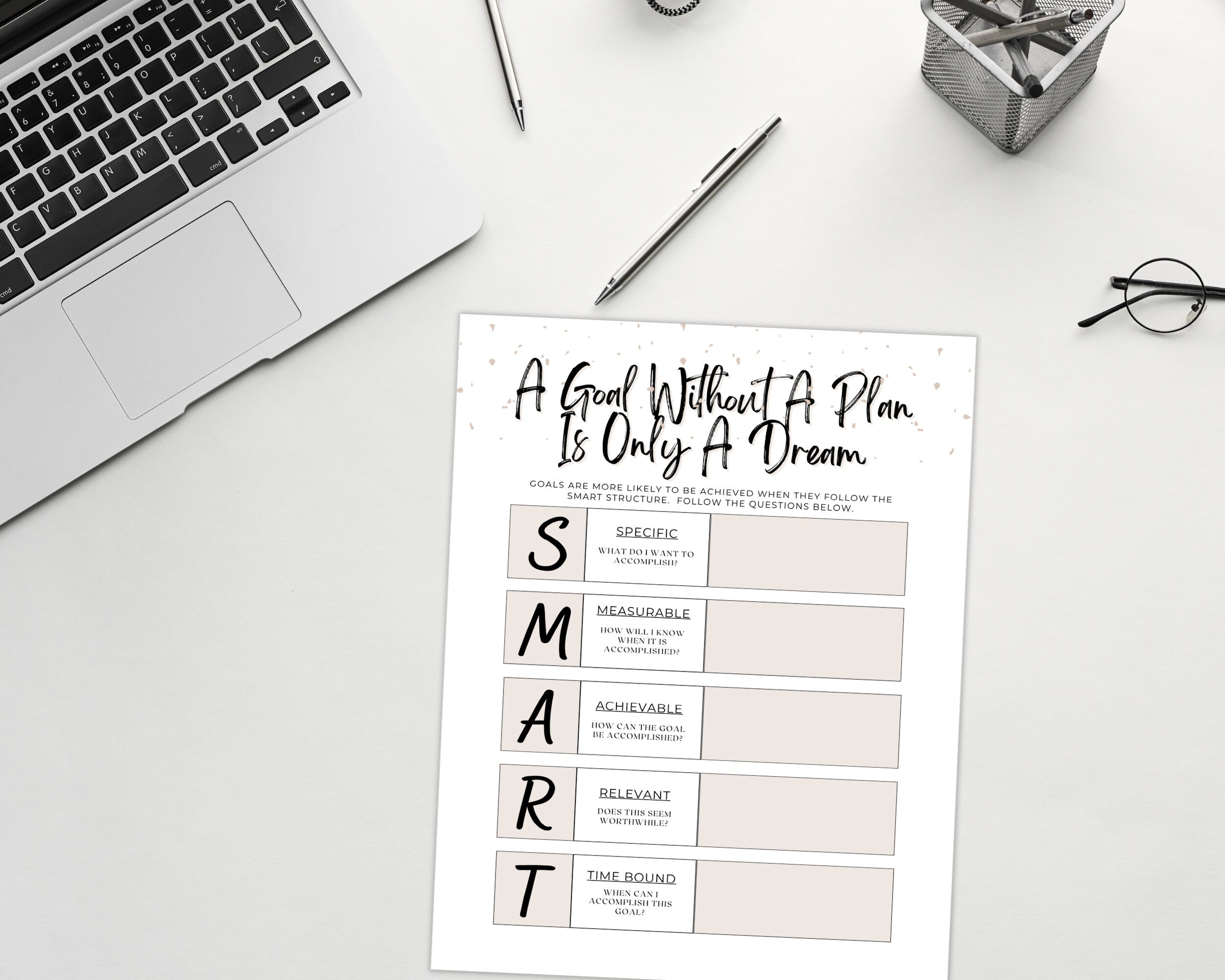 2023 Goal Planner Printable Goal Template S.M.A.R.T. Goal Worksheet ...