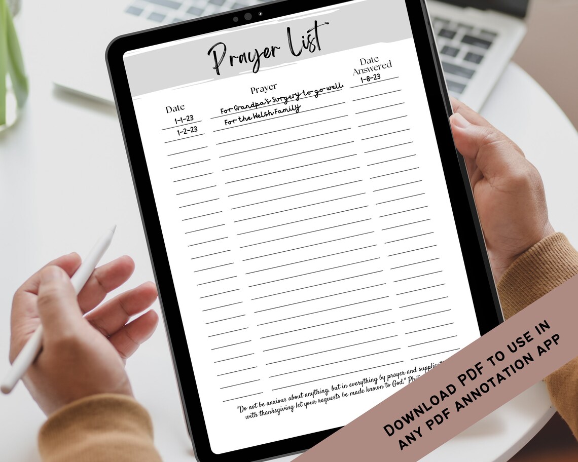 Prayer List Digital Printable Goodnotes Prayer List Goodnotes Prayer ...