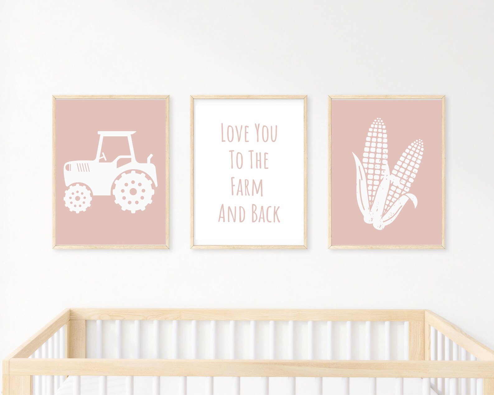 Girl Farm Nursery Decor | Tractor Nursery Prints | Farmhouse Nursery ...