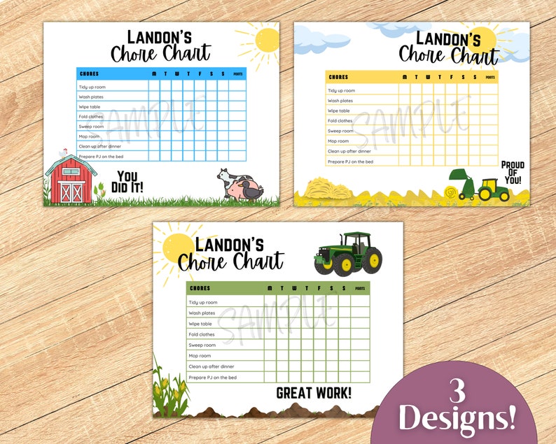 Farm Chore Chart Bundle | Printable Digital Download Toddler Worksheets ...