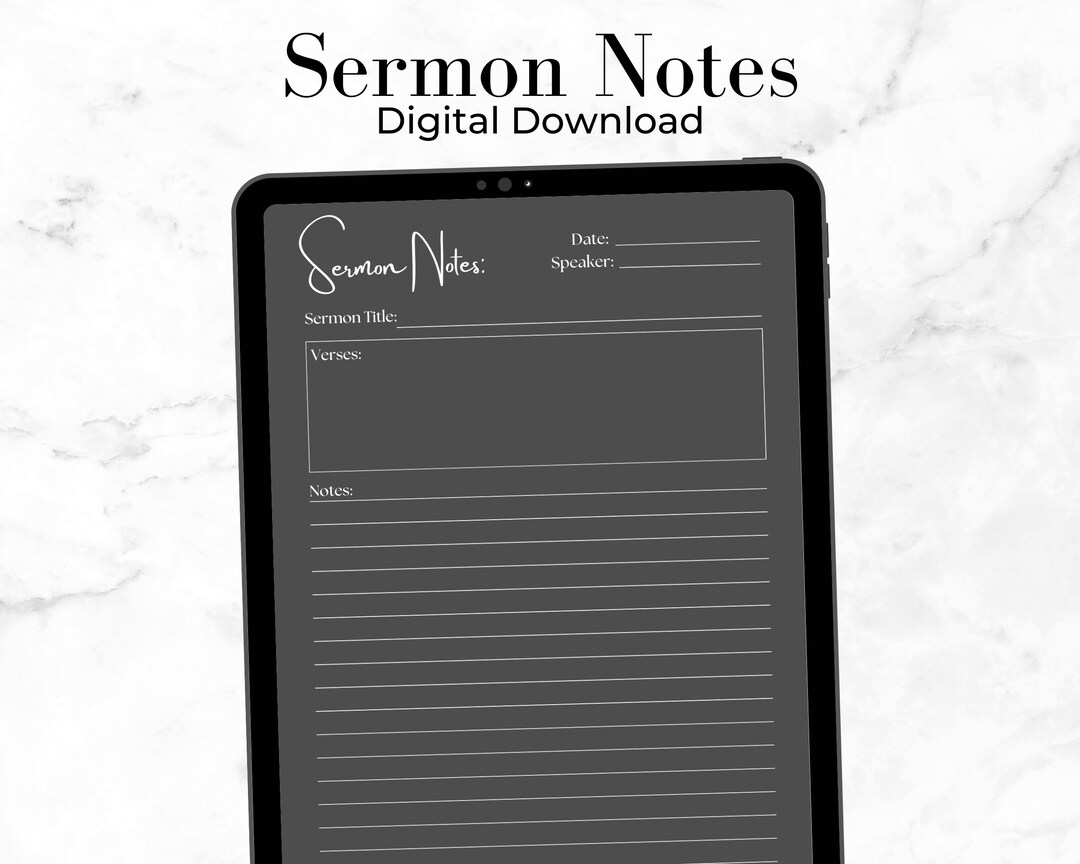 Goodnotes Sermon Notes Template: Christian Bible Study (digital ...