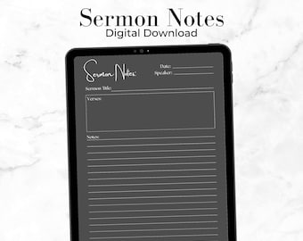 Goodnotes Sermon Church Notes | Digital Download | Bible Study Notes ...