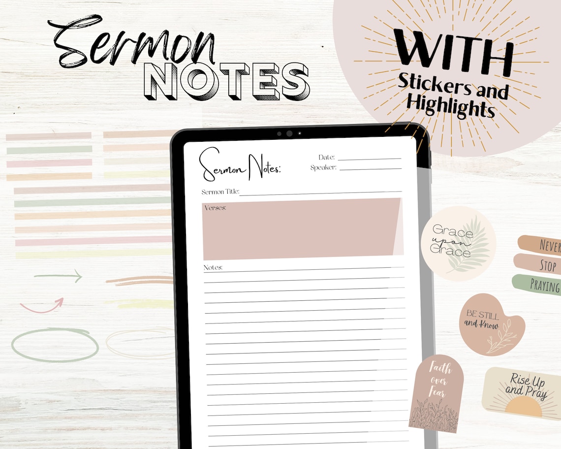 Goodnotes Sermon Church Notes | Bible Study Notes | Digital Church ...