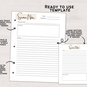 Sermon Church Notes Printable | Digital Download | Bible Study Notes ...