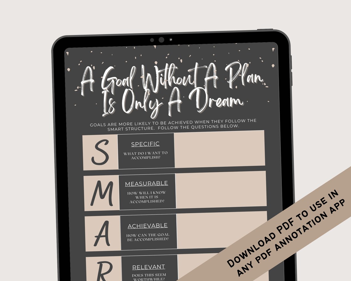2023 Goal Planner Printable Goal Template S.M.A.R.T. Goal - Etsy