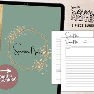 Sermon Church Notes Printable Digital Download Bible Study Notes Church ...