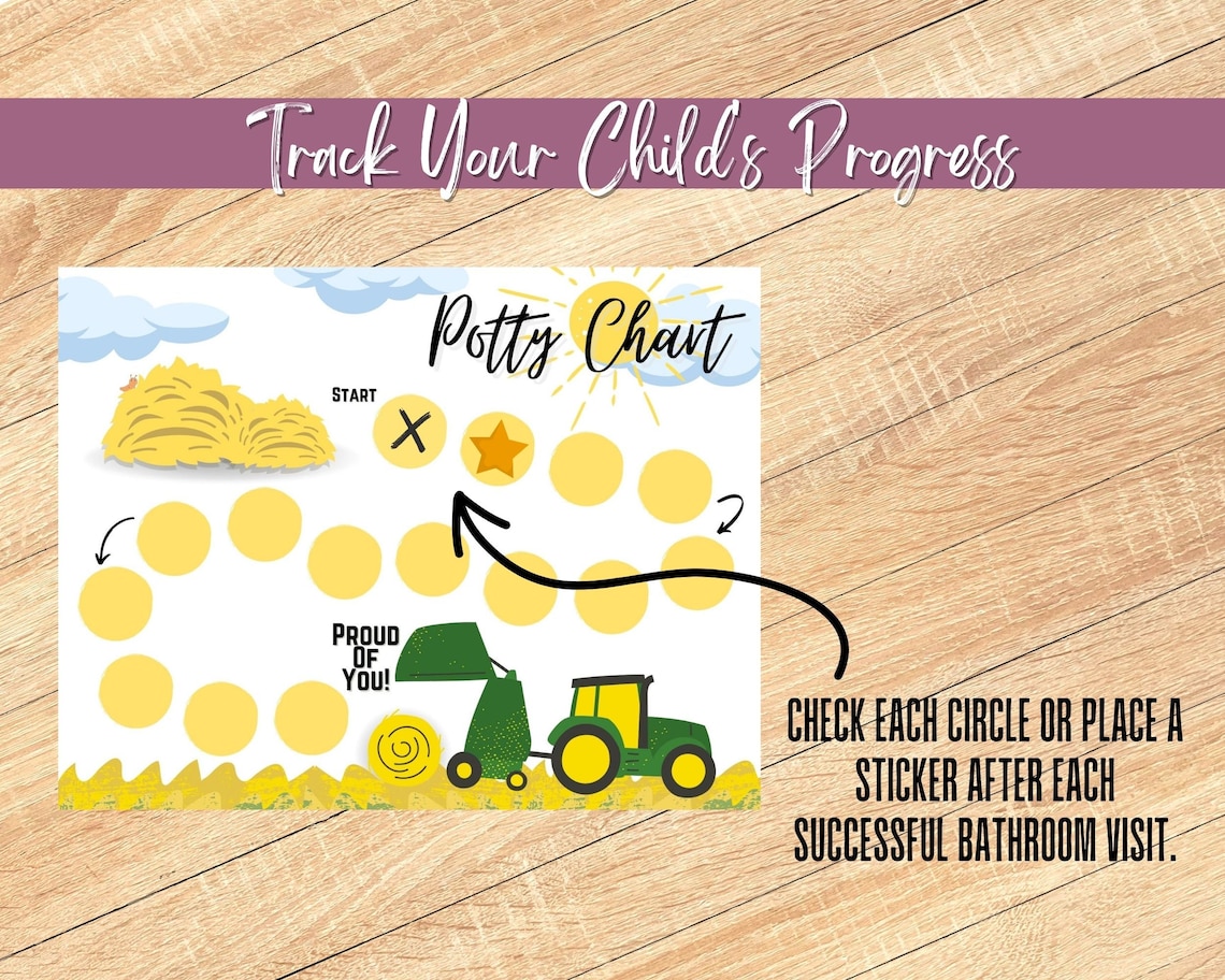 Farm Potty Training Chart Bundle, Printable Digital Download Toddler ...