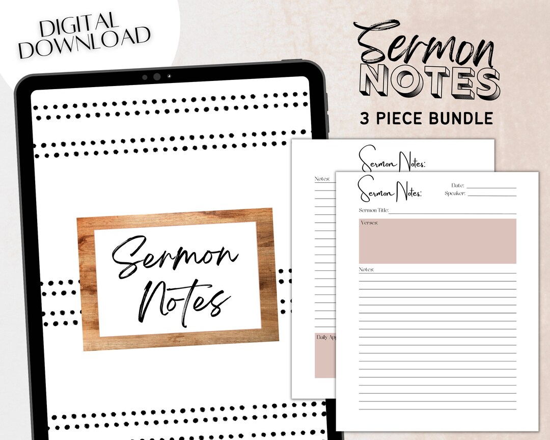Goodnotes Sermon Church Notes | Digital Download | Bible Study Notes ...