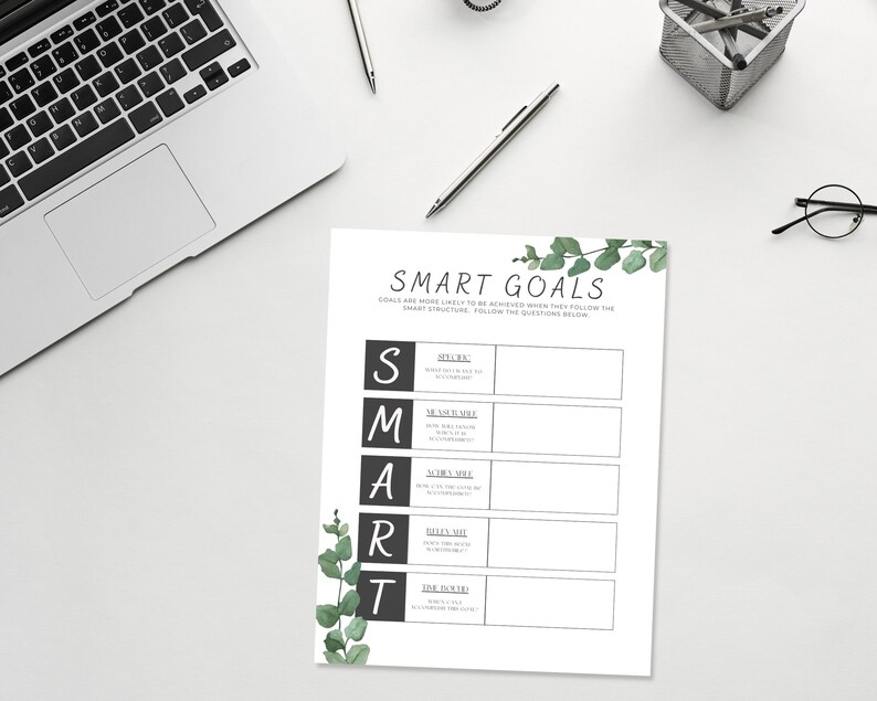 SMART Goal Planner, Printable Goal Template, S.M.A.R.T. Goal Sheet ...
