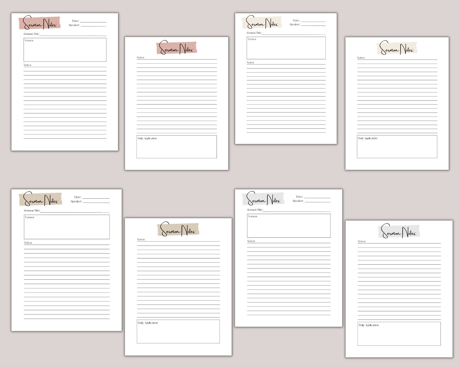 Sermon Church Notes Printable | Digital Download | Bible Study Notes ...