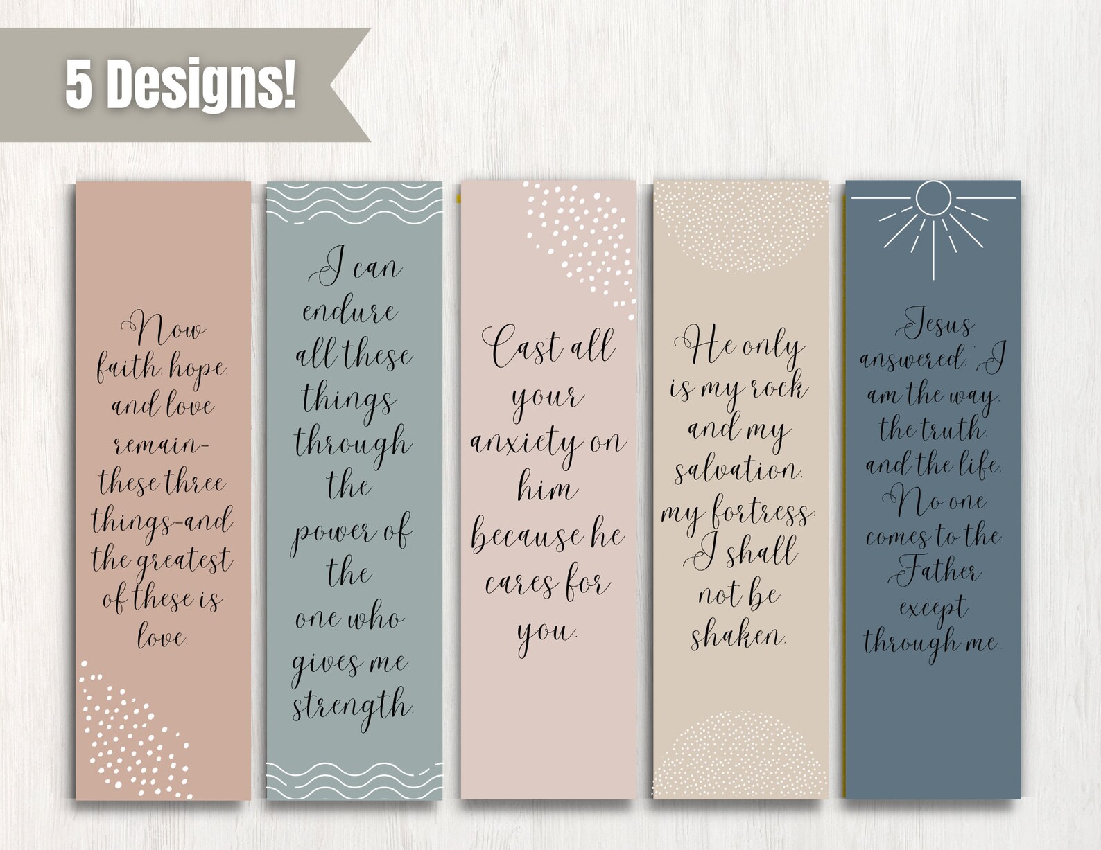 Printable Bible Verse Bookmarks Scripture Bookmark Set Book Lover Gift ...