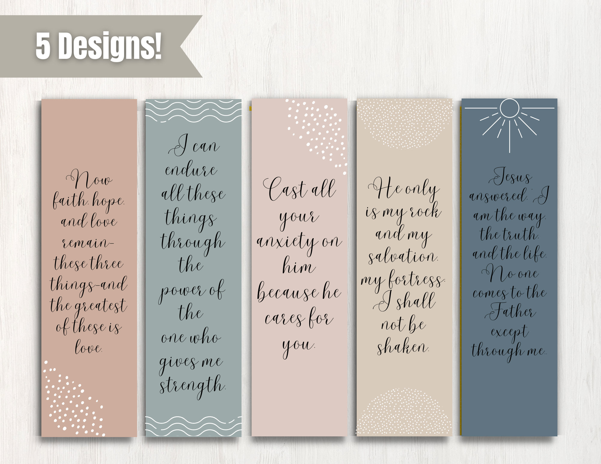 Printable Bible Verse Bookmarks | Scripture Bookmark Set | Book Lover ...