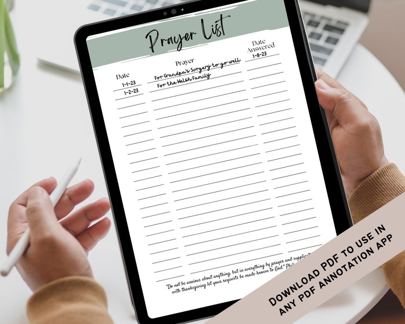 Prayer List Digital Printable | Goodnotes Prayer Journal | PDF Prayer ...