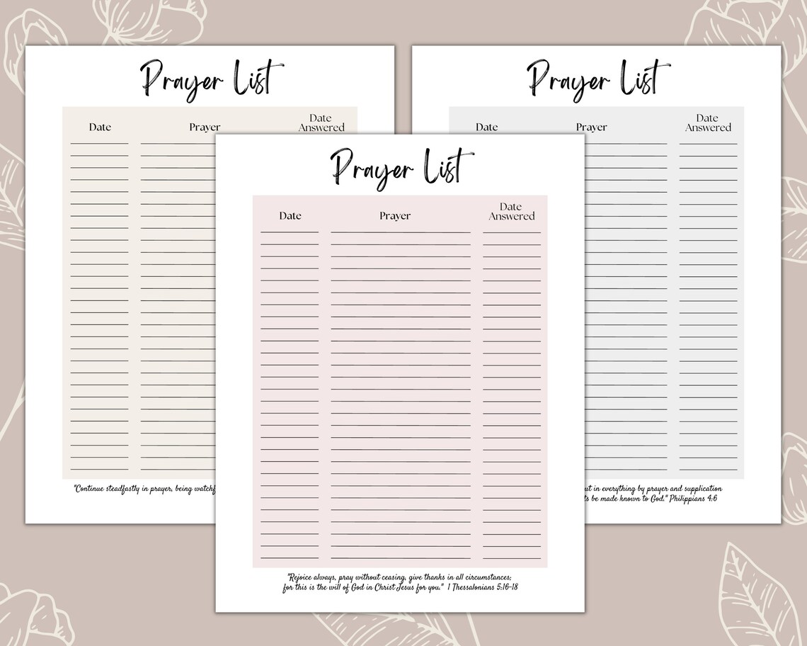 Prayer List Digital Printable | Goodnotes Prayer List | Goodnotes ...