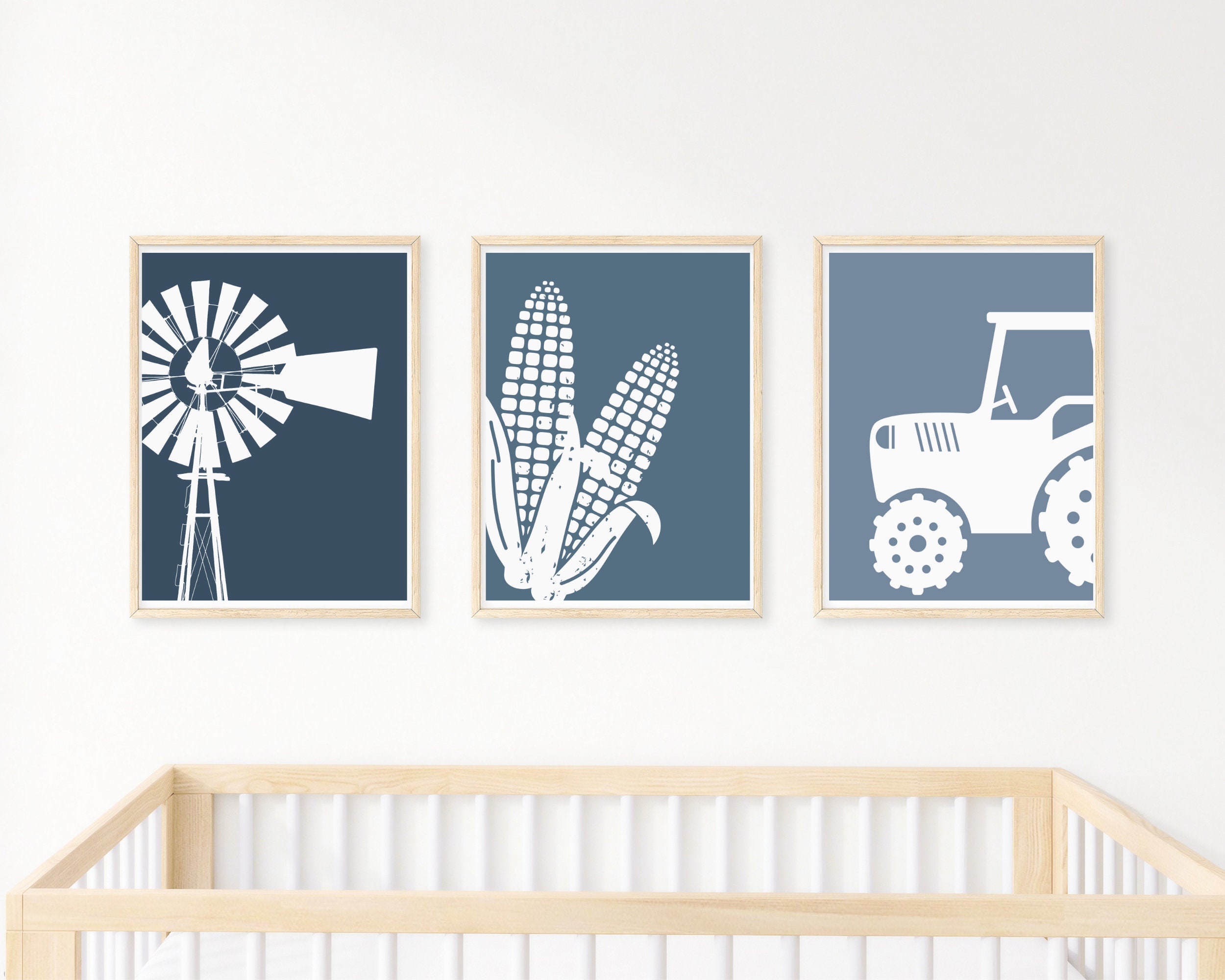 Farm Boy Room Prints | Set of 3 Boys Nursery | Tractor Nursery Decor ...