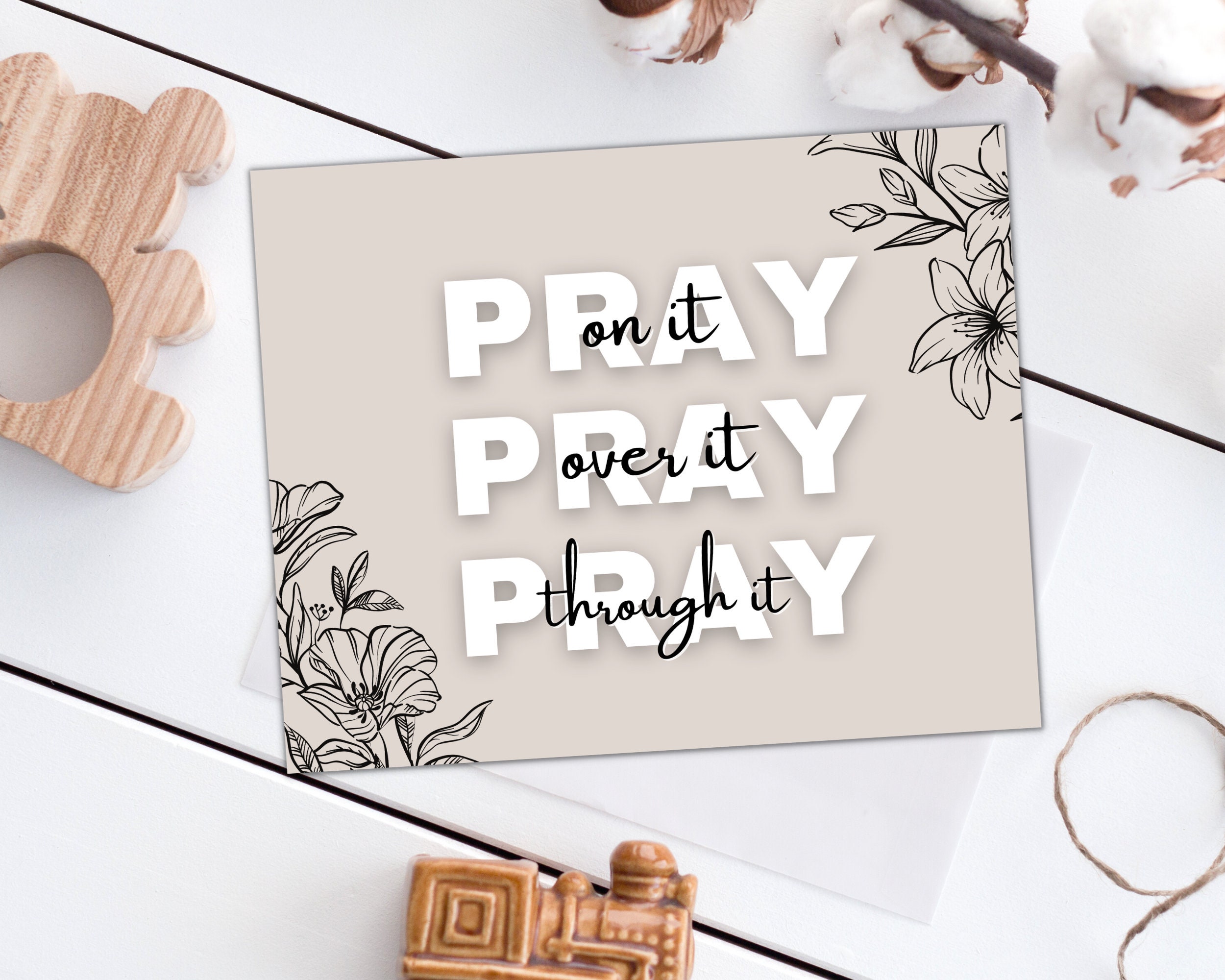 Christian Wall Art Minimalist Wall Decor Prayer Print Christian ...