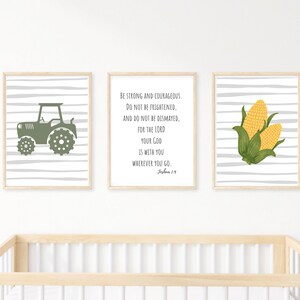 Farm Boy Room Prints | Set of 3 Boys Nursery | Tractor Nursery Decor ...