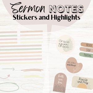 Goodnotes Sermon Church Notes Stickers and Highlights | Digital Bible ...