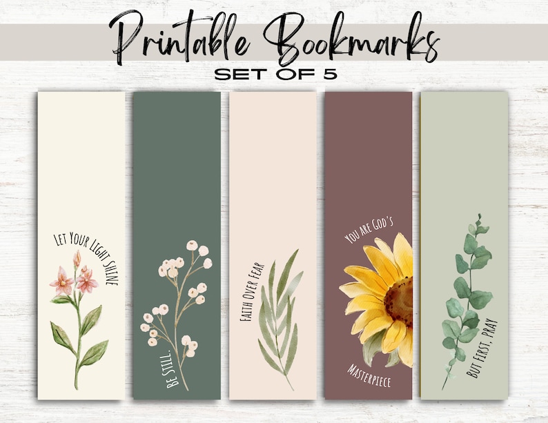 Printable Bible Bookmarks | Christian Bookmark Set | Book Lover Gift ...