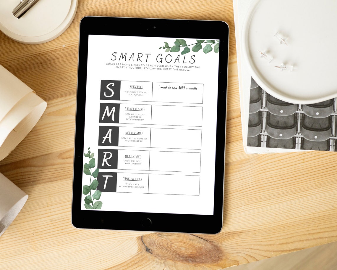 SMART Goal Planner, Printable Goal Template, S.M.A.R.T. Goal Sheet ...