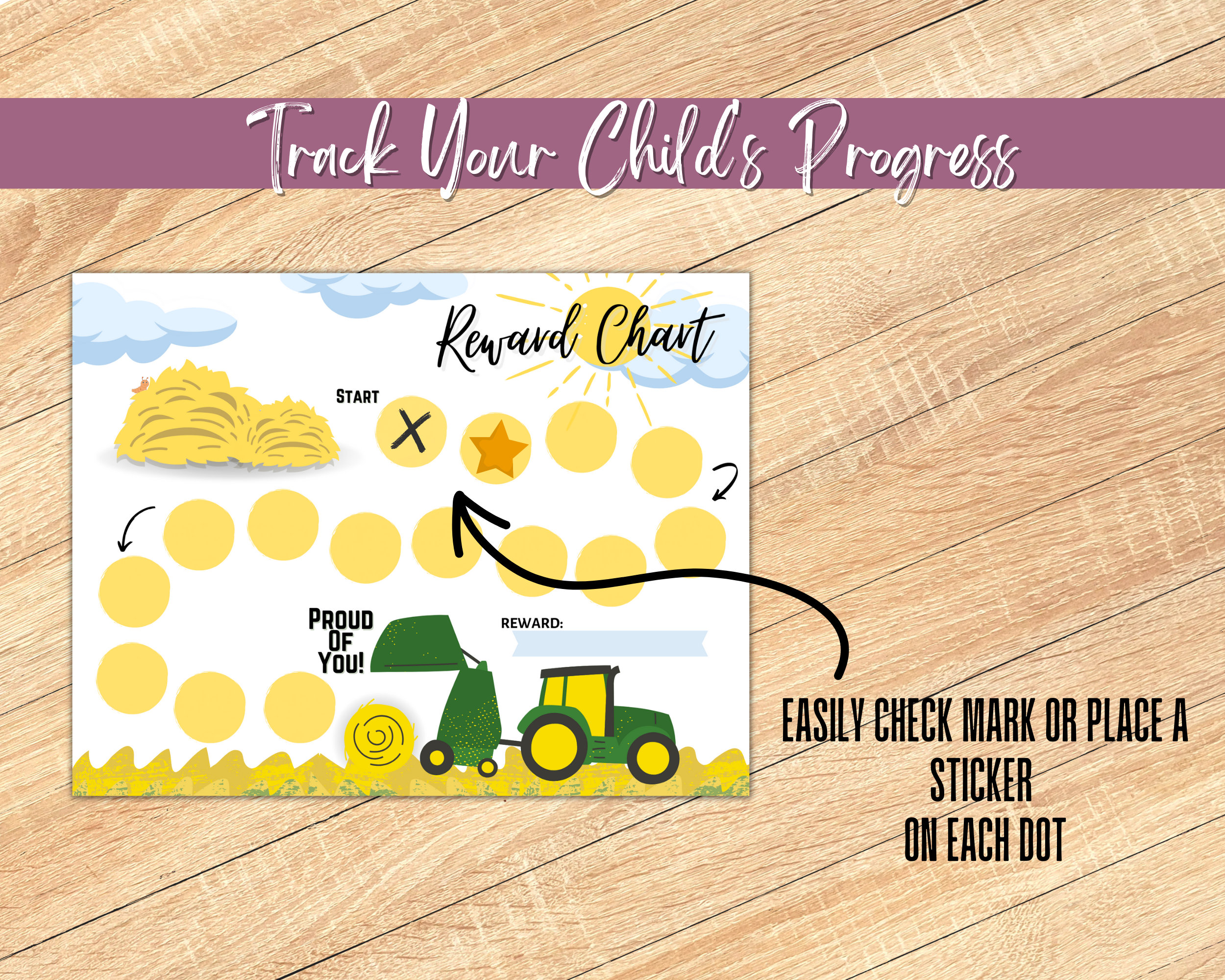 Farm Reward Chart Bundle, Printable Digital Download Toddler Worksheets ...