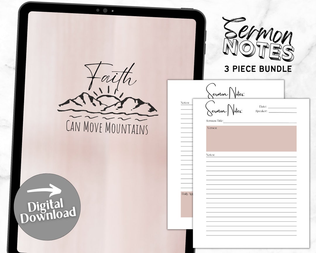 Sermon Church Notes Printable | Digital Download | Bible Study Notes ...