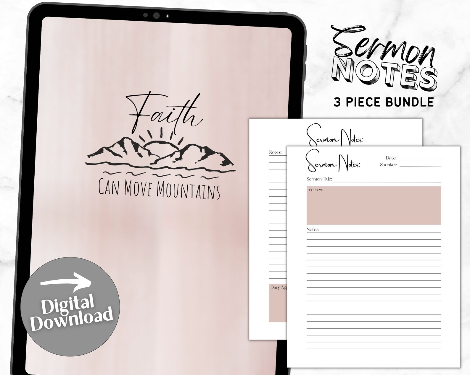Sermon Church Notes Printable | Digital Download | Bible Study Notes ...