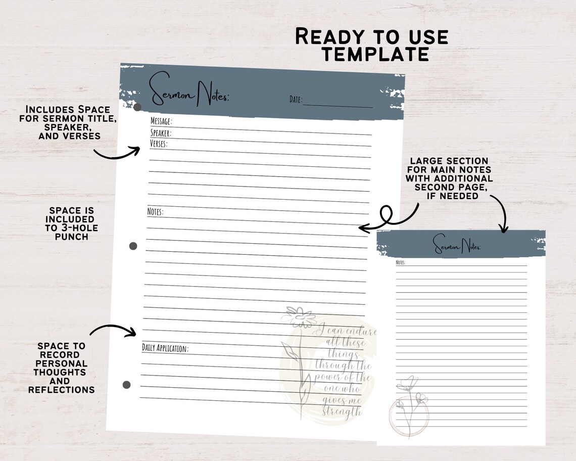 Sermon Church Notes Printable | Bible Study Notes | Church Printable ...