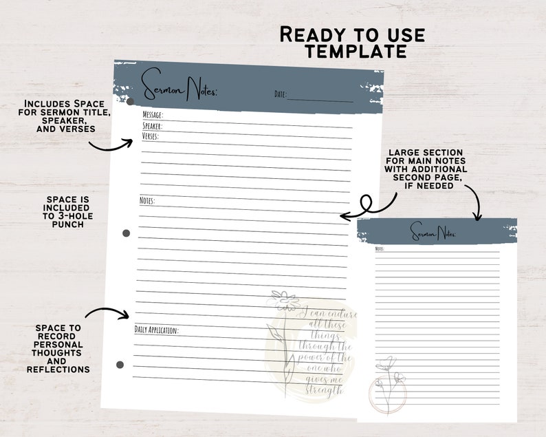 Sermon Church Notes Printable | Bible Study Notes | Church Printable ...