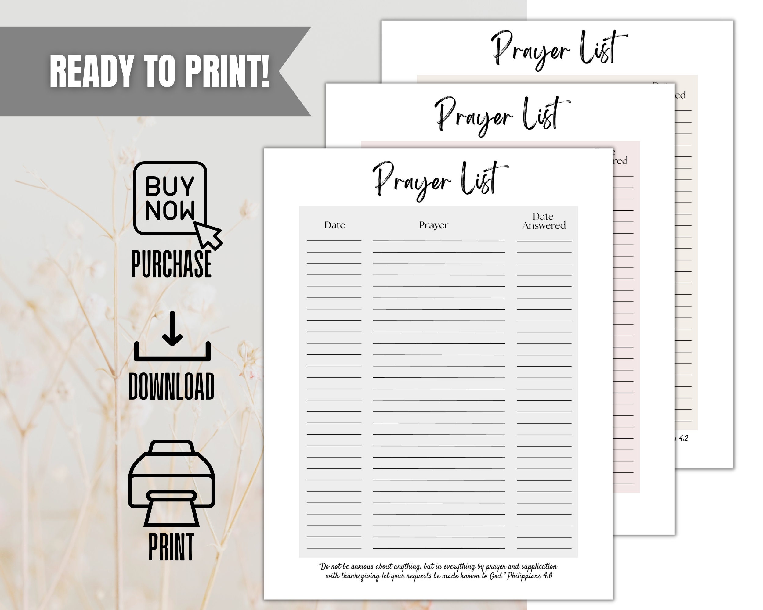 Prayer List Digital Printable | Goodnotes Prayer List | Goodnotes ...