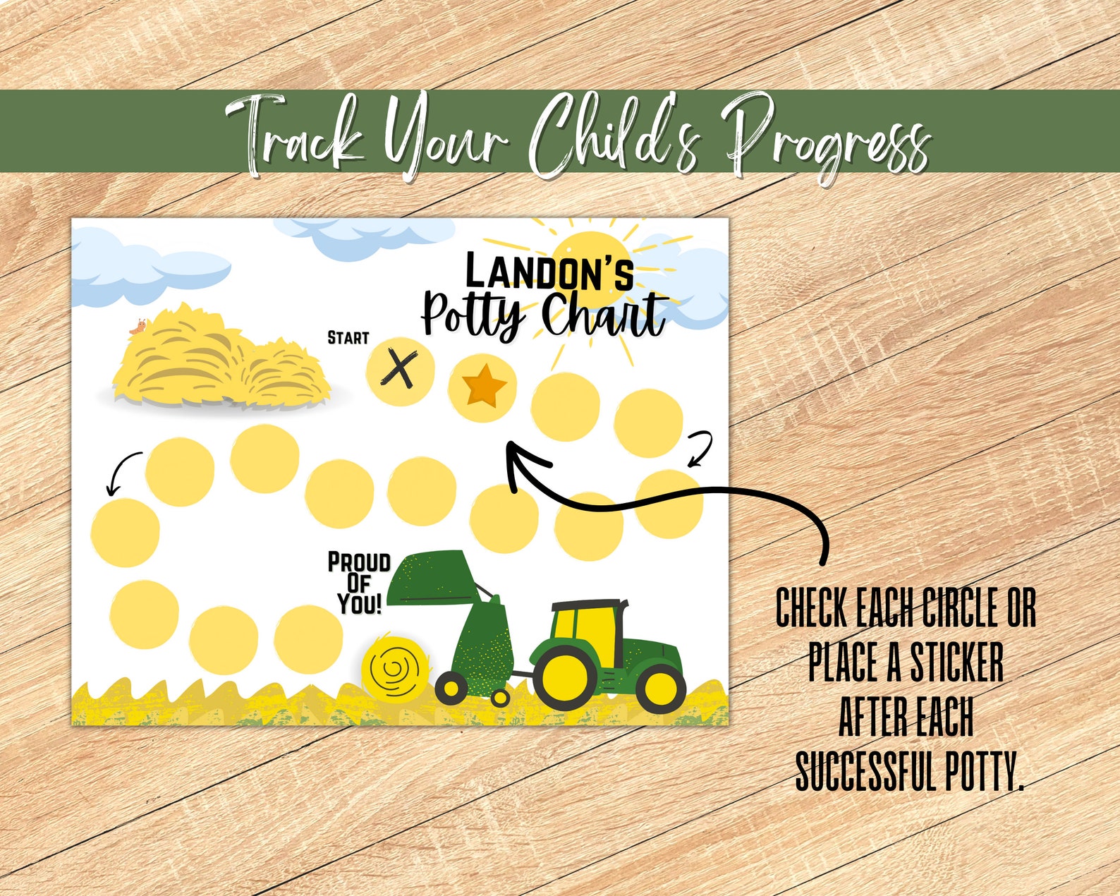 Personalized Farm Potty Training Chart Bundle | Printable Toddler ...