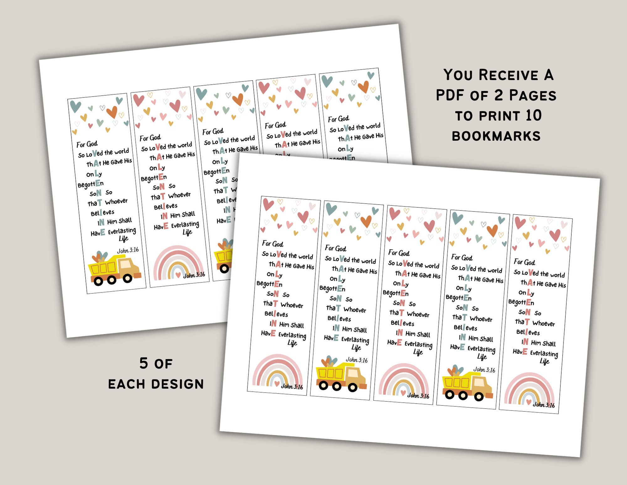 Printable Kids Valentines Bookmarks for Kids Bible Verse Valentine ...