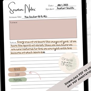 Goodnotes Sermon Church Notes | Bible Study Notes | Digital Church ...