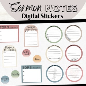Goodnotes Sermon Church Notes Stickers | Digital Bible Stickers ...