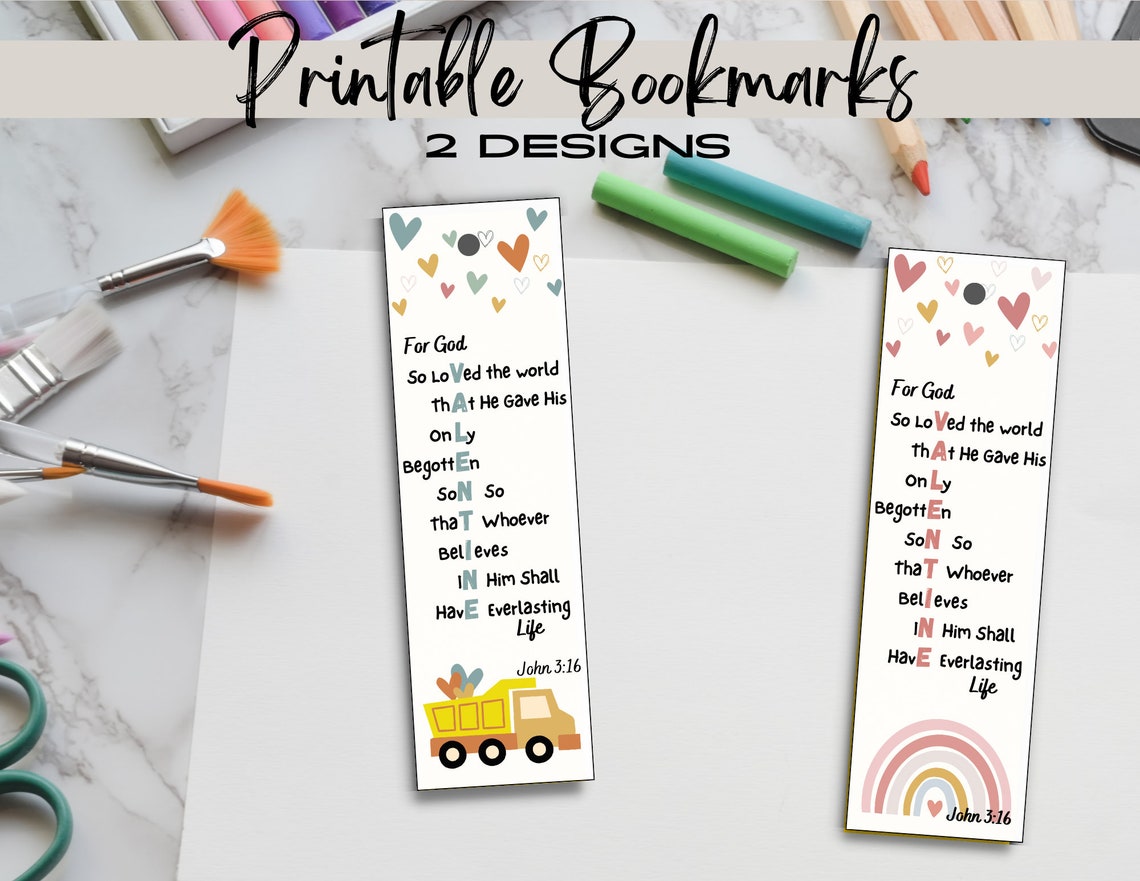 Printable Kids Valentines Bookmarks for Kids Bible Verse Valentine ...