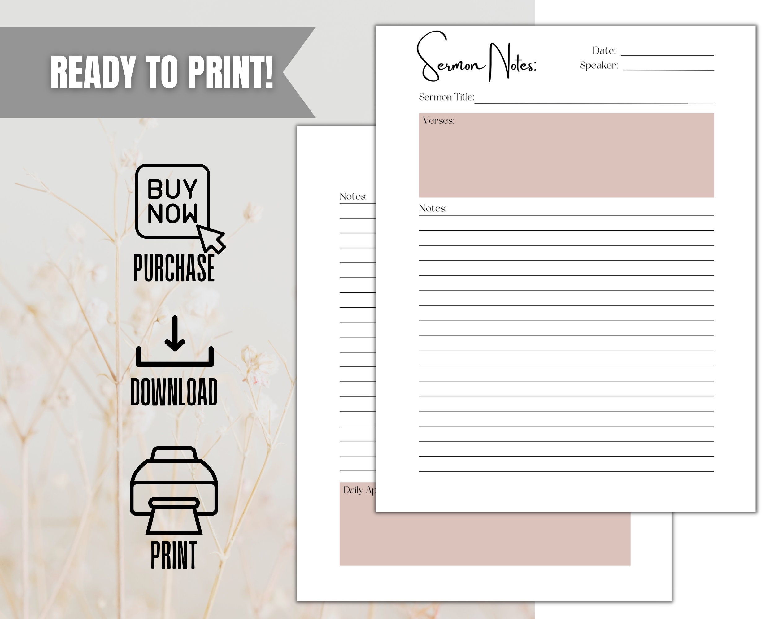 Goodnotes Sermon Church Notes | Digital Download | Bible Study Notes ...