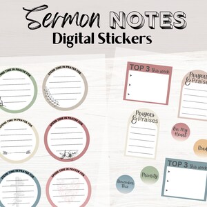 Goodnotes Sermon Church Notes Stickers | Digital Bible Stickers ...